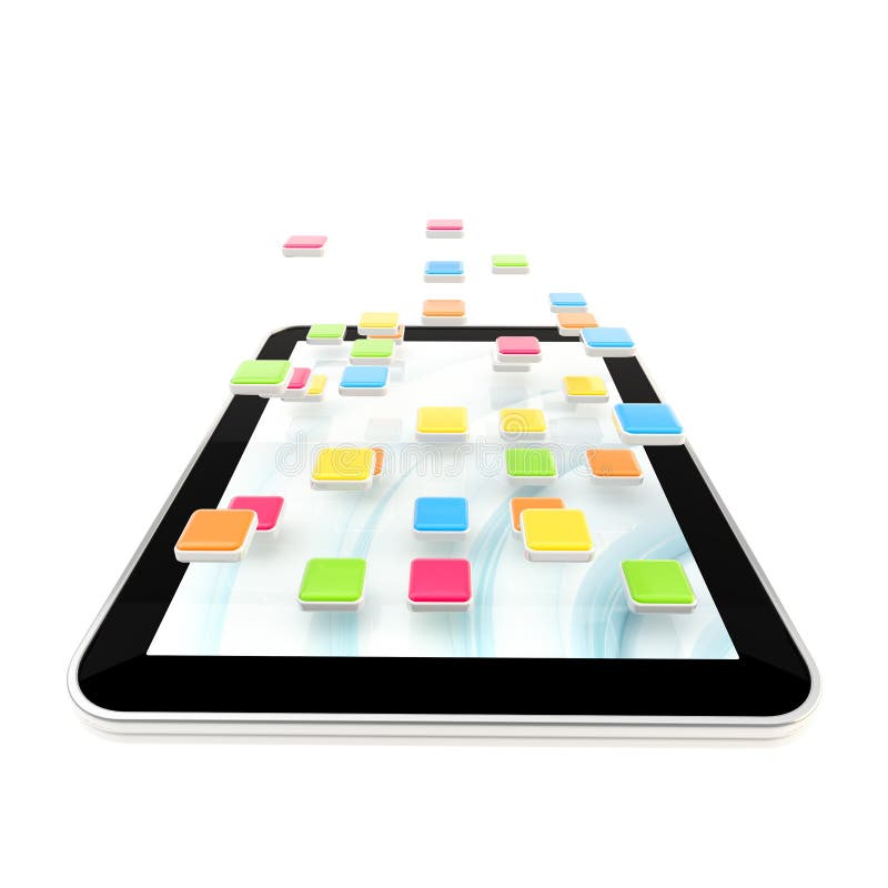 Mobile Pad Computer with Applications Stock Photo - Image of cell ...