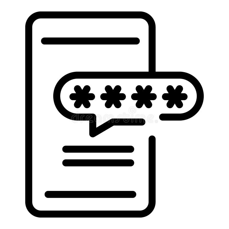 Mobile Passcode Icon, Outline Style Stock Vector - Illustration of ...