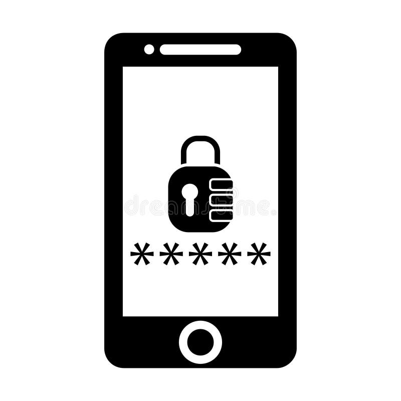 Mobile Password Vector Flat Icon Style Illustration. EPS 10 File Stock ...