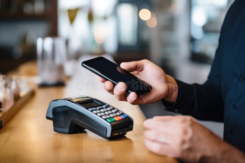 Mobile Pay in the Modern Age - NFC Mobile Payment. AI Generated Stock ...