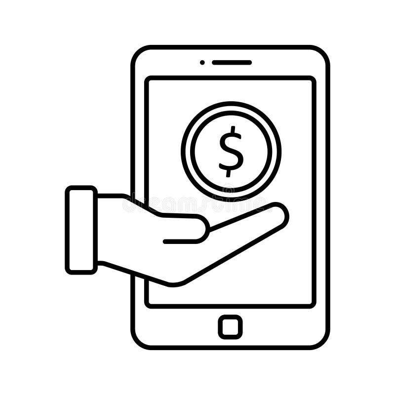 Mobile Pay Outline Vector Icon Which Can Easily Modify or Edit Stock ...