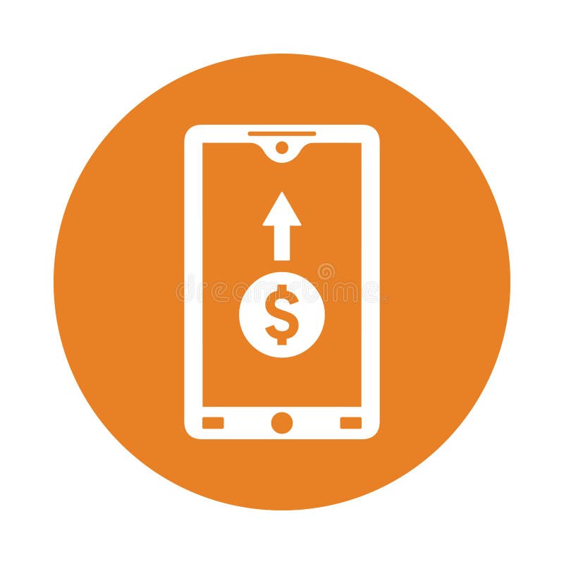 Mobile Pay Payment Icon Orange Color Vector Eps Stock Illustration