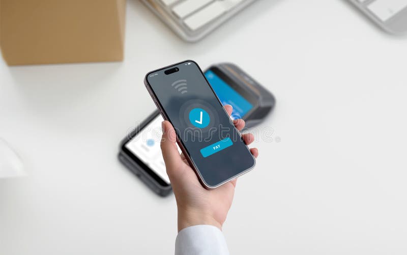 Mobile Payment in Action on a POS Terminal, Underlining a Smooth ...