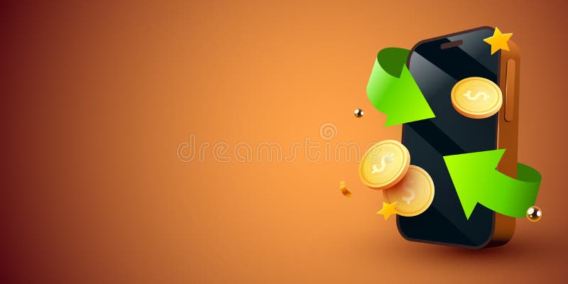 Mobile Cash Back Service, Financial Payment Smartphone Screen, Buying ...