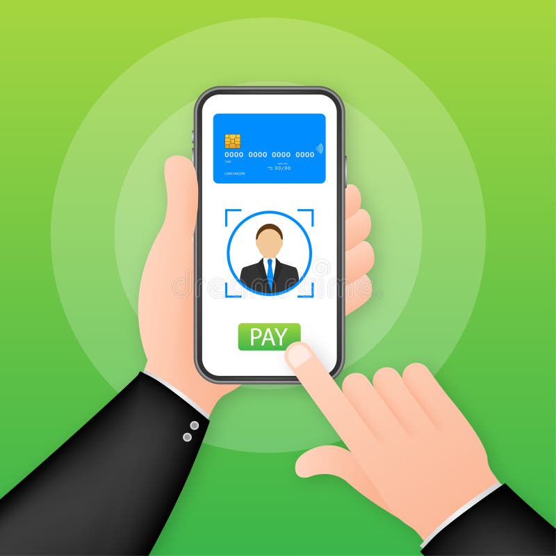 Mobile Payment Concept with Illustration of Smartphone, Credit Card ...