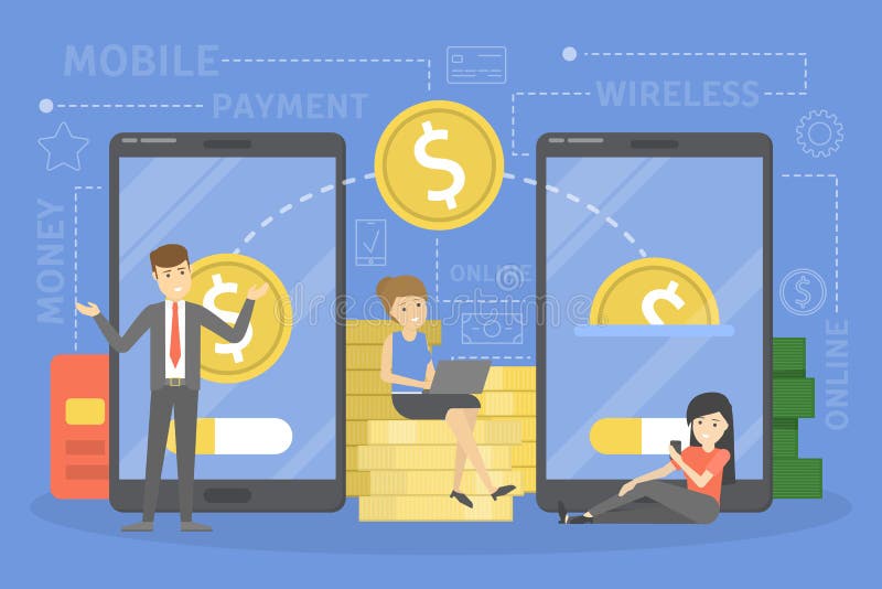 Mobile Payment. Digital Money Transaction through Device Stock Vector ...