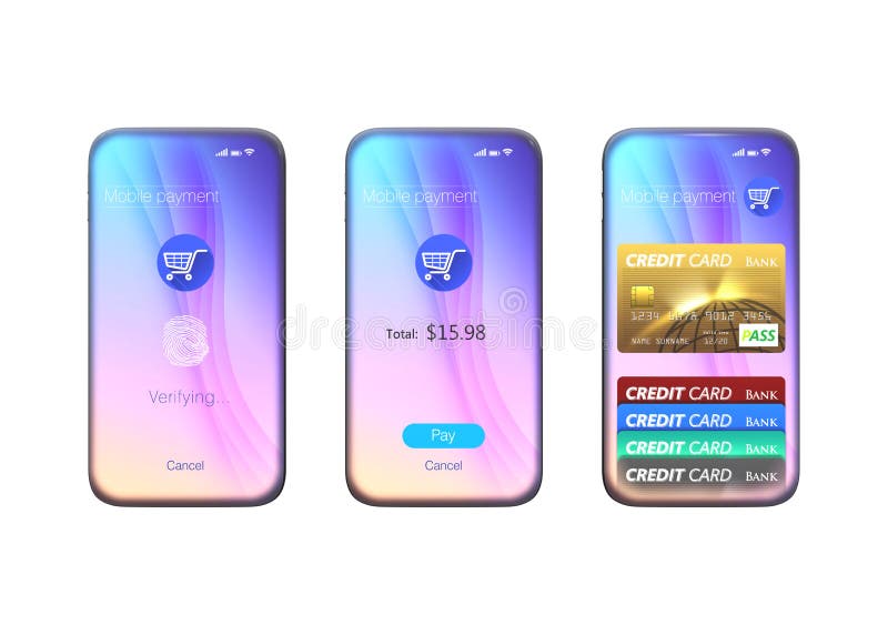 Mobile payment concept stock illustration. Illustration of application ...