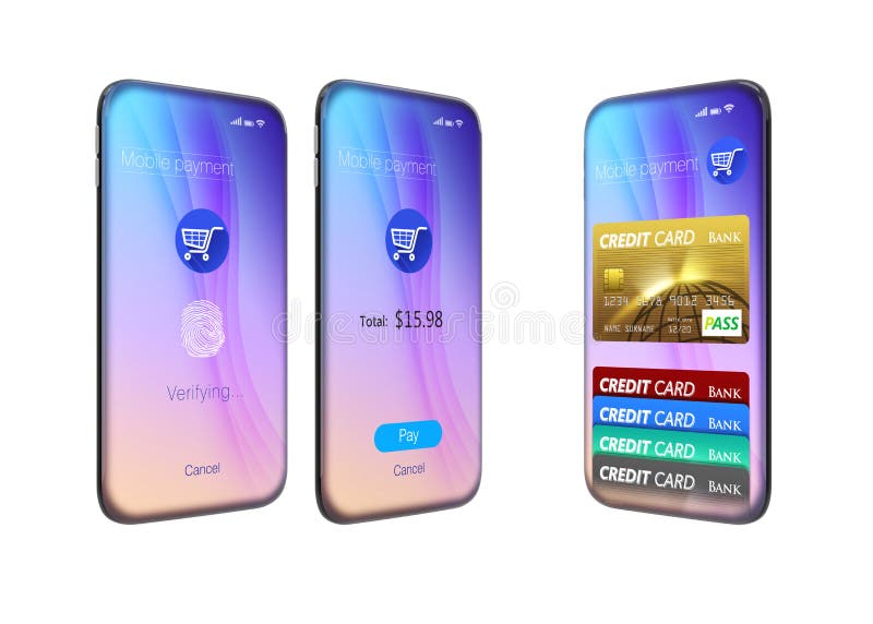 Mobile payment concept stock illustration. Illustration of fintech ...