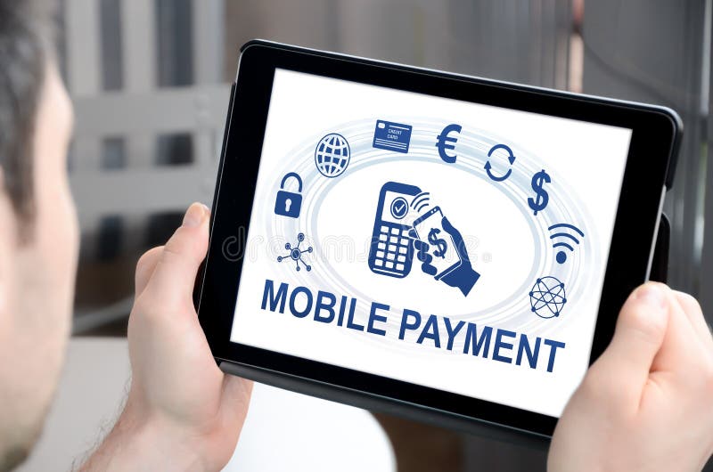 Mobile Payment Concept on a Tablet Stock Photo - Image of mobile ...