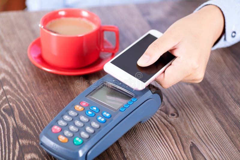 Mobile Payment for a Cup of Coffee Stock Photo - Image of enjoyment ...