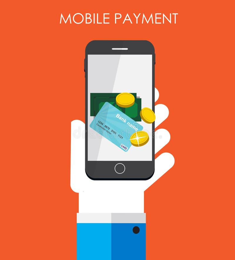 Mobile Payment Flat Concept Vector Illustration Stock Vector ...