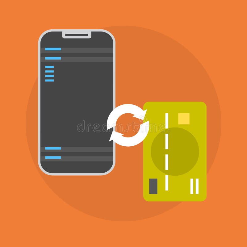 Mobile Payment Icon Cell Smart Phone and Credit Card Stock Vector ...