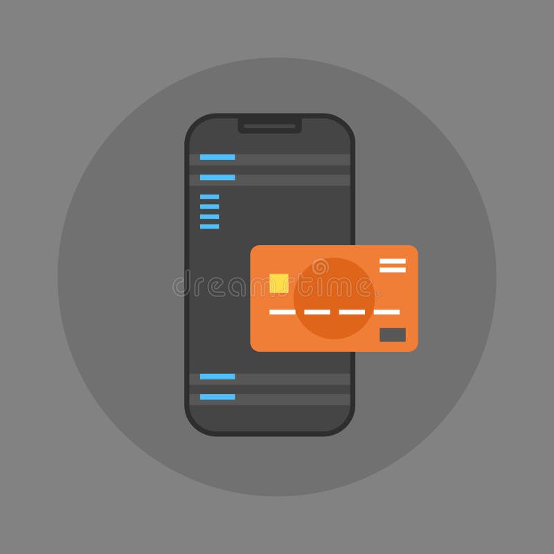 Mobile Payment Icon Cell Smart Phone and Credit Card Stock Vector ...