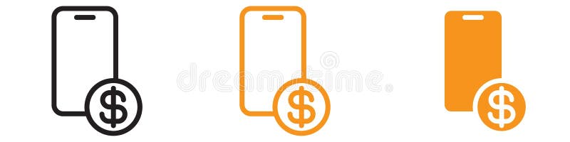 Mobile Payment Icon Set Digital Transaction Illustrations for Finance ...