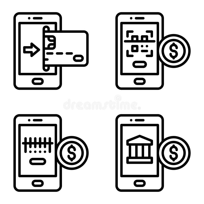 Mobile Payment Icon Set 2 Payment Related Vector Stock Vector ...