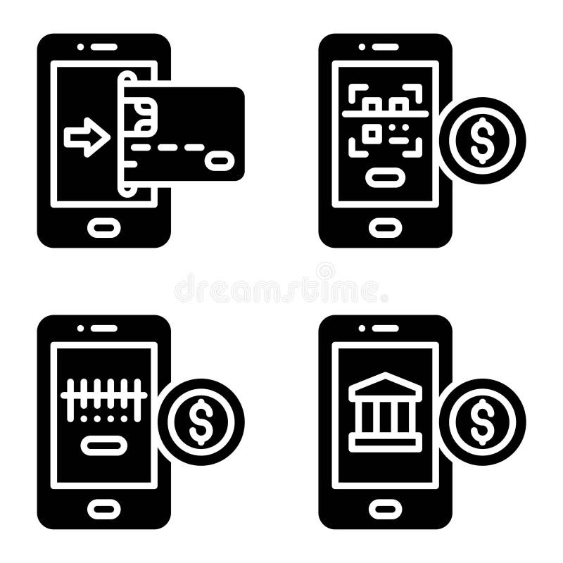 Mobile Payment Icon Set 2 Payment Related Vector Stock Vector ...