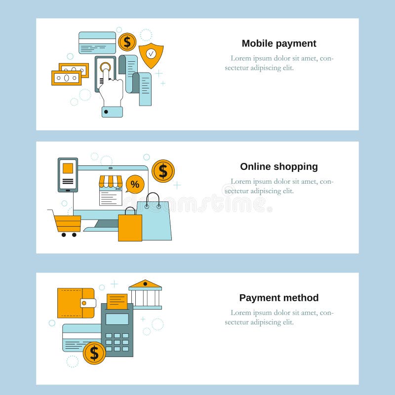 Mobile Payment, Online Shopping, Payment Method Concepts Stock Vector ...