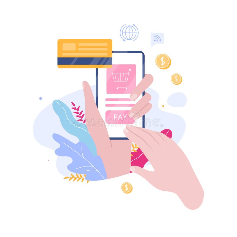 Mobile Payment Set. a Digital Money Transaction Stock Vector ...