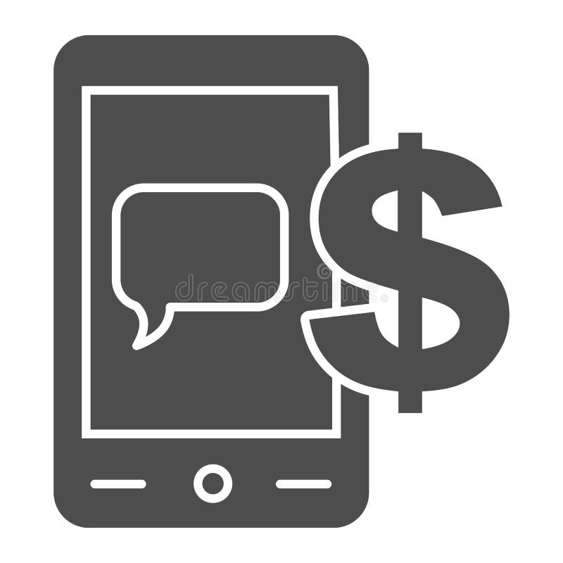Mobile Payment Solid Icon. Smartphone and Dollar Vector Illustration ...