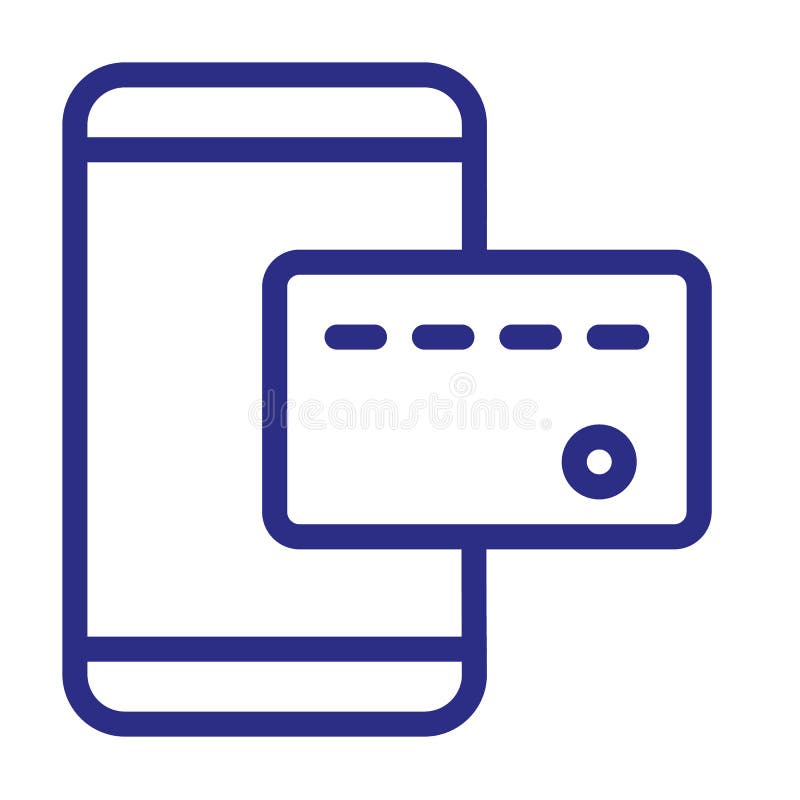 Mobile Payment Transfer Card Single Isolated Icon with Outline Style ...