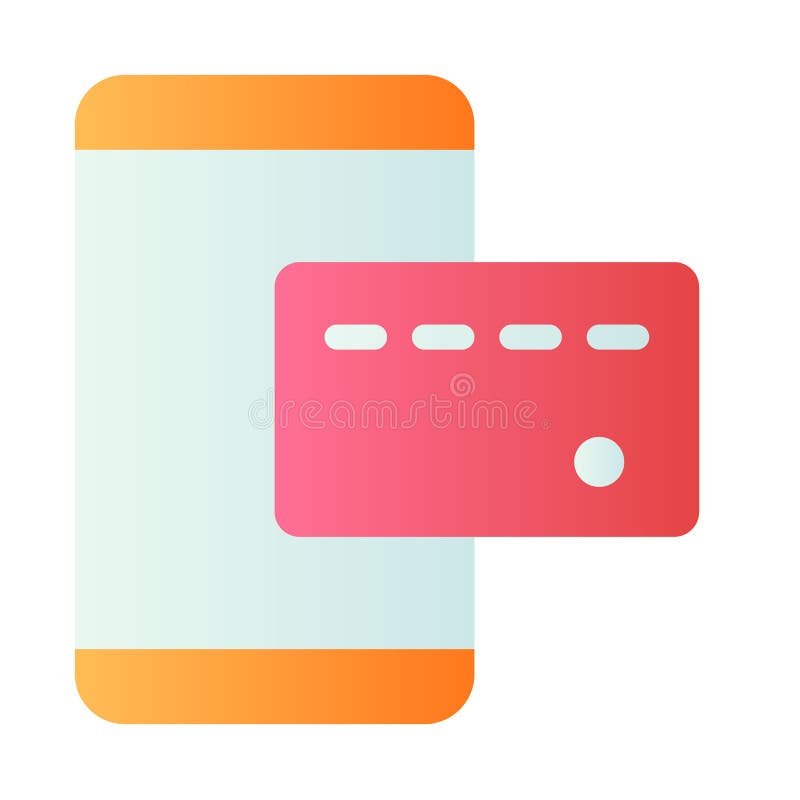 Mobile Payment Transfer Card Single Isolated Icon with Smooth Style ...