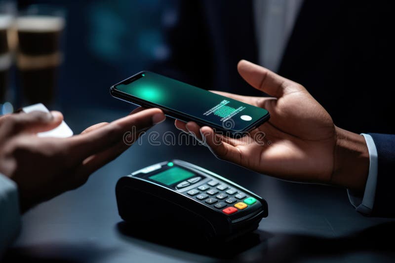 Mobile Payment Via Smartphone at POS Terminal Stock Illustration ...