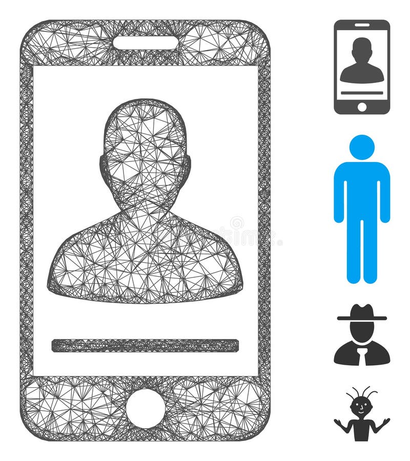 Mobile Person Contact Web Vector Mesh Illustration Stock Illustration ...