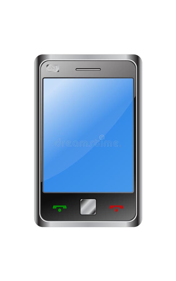 Metallic Mobile Phone Object on White Background Stock Illustration ...