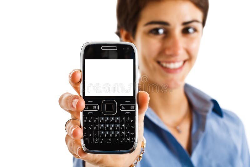 Smiling phone stock photo. Image of cell, white, network - 24450274