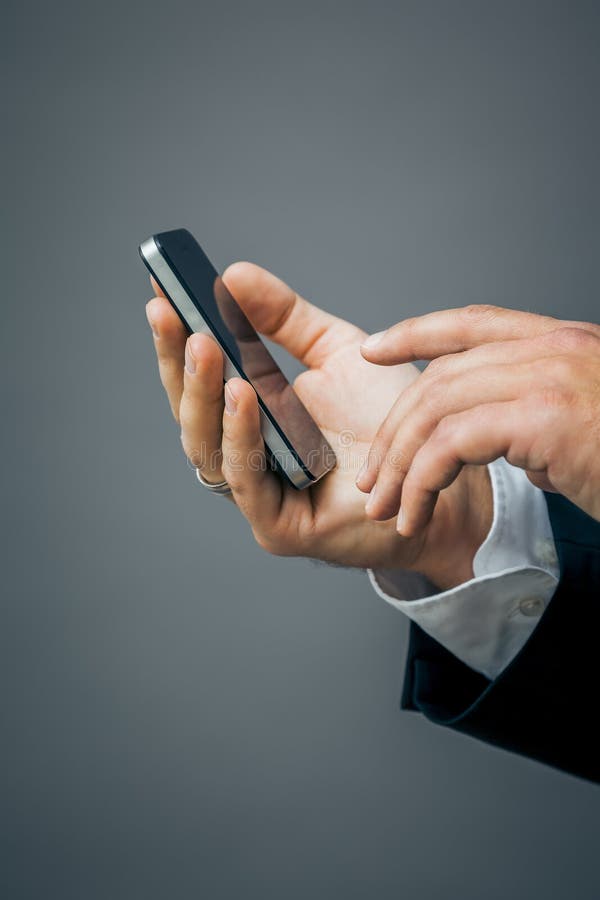 Man Using Mobile Smart Phone Stock Photo - Image of cell, model: 47488356