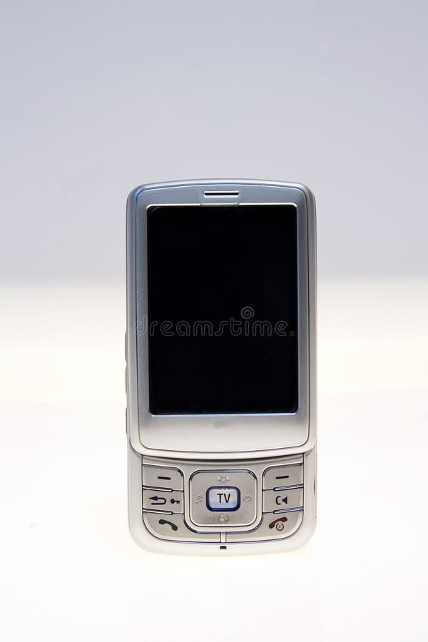 Modern Silver Mobile Phone, Isolated Stock Photo - Image of silver ...
