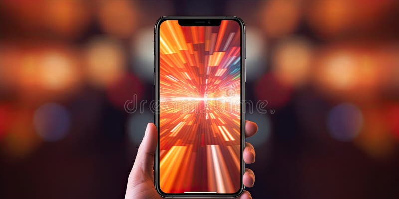 Mobile Phone with Abstract Background for Wallpaper. Stock Illustration ...