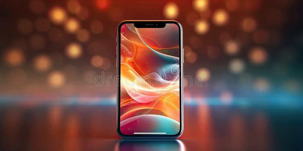 Mobile Phone with Abstract Background for Wallpaper. Stock Illustration ...