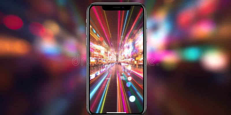 Mobile Phone with Abstract Background for Wallpaper. Stock Illustration ...