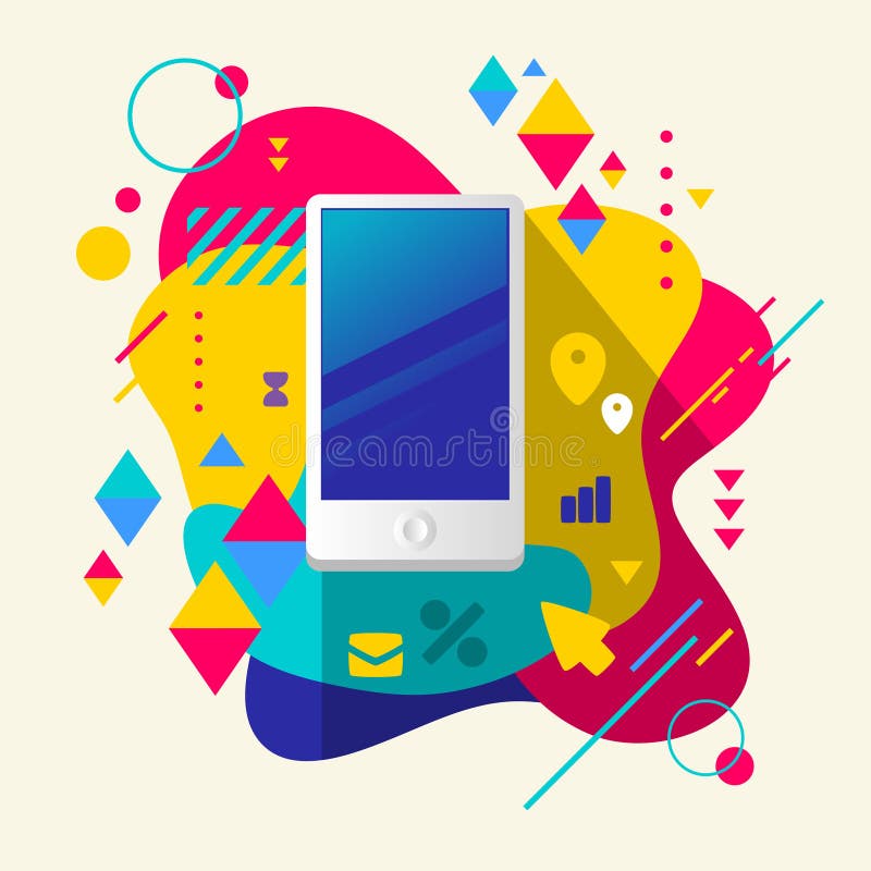 Abstract Phone Icon From Lines And Triangles, Point Connecting Network ...