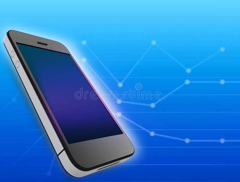 Mobile Phone on Abstract Graphs with Points. Stock Illustration ...