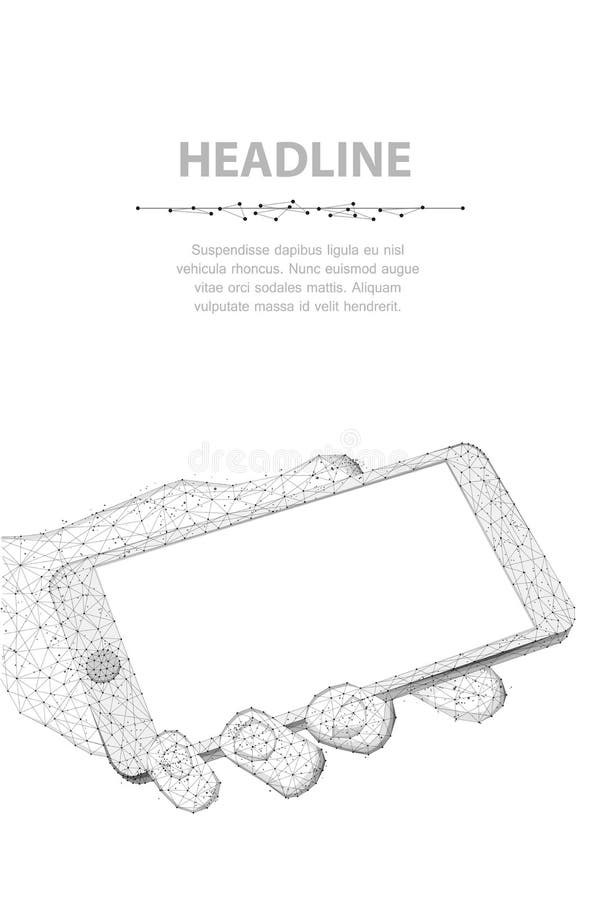 Mobile Phone. Abstract Polygonal Wireframe Closeup Mobile Phone with ...