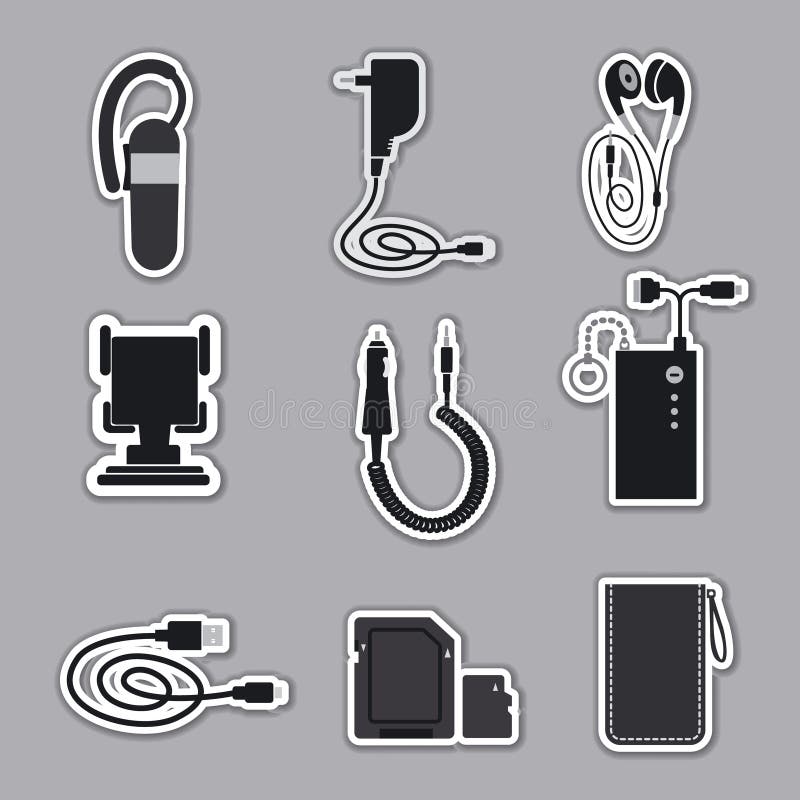 Mobile phone accessories stock illustration. Illustration of ...