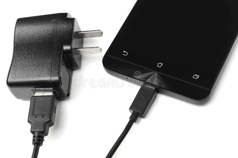 Mobile Phone and Adapter Charger Stock Photo - Image of power, loading ...
