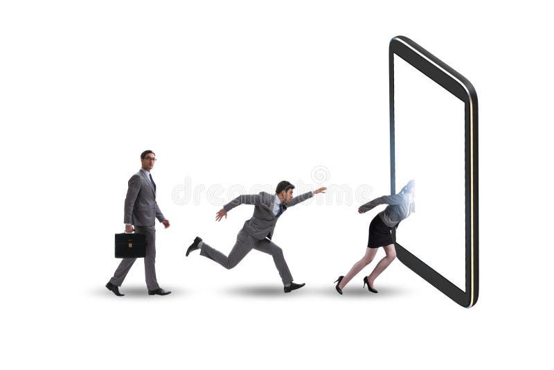 Mobile Phone Addiction with Businessman Stock Photo - Image of ...