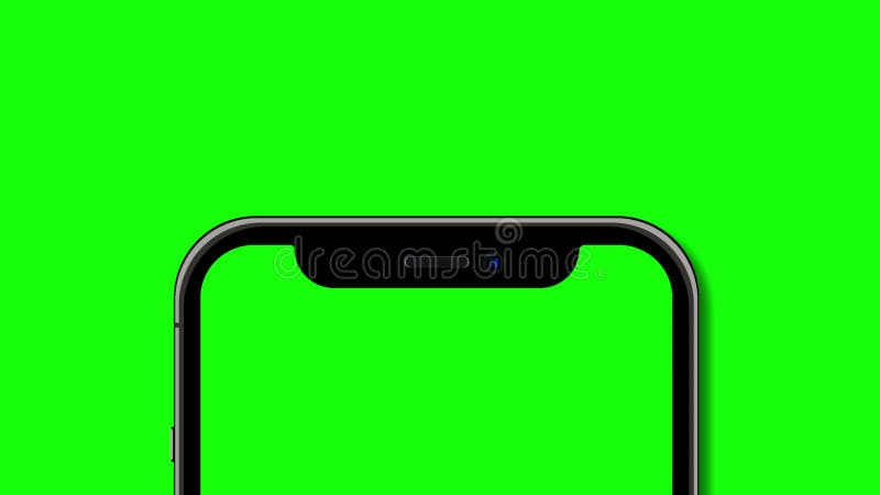 Mobile Phone Animated Mockup with Green Screen. Isolated on White ...
