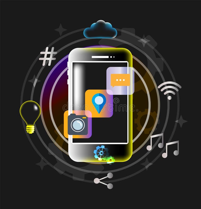 Mobile Phone App Development 3d Vector Design Stock Vector ...