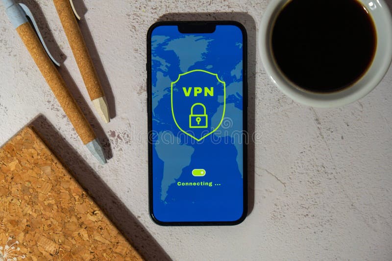 Mobile Phone App Screen of VPN Creation Internet Protocols for ...