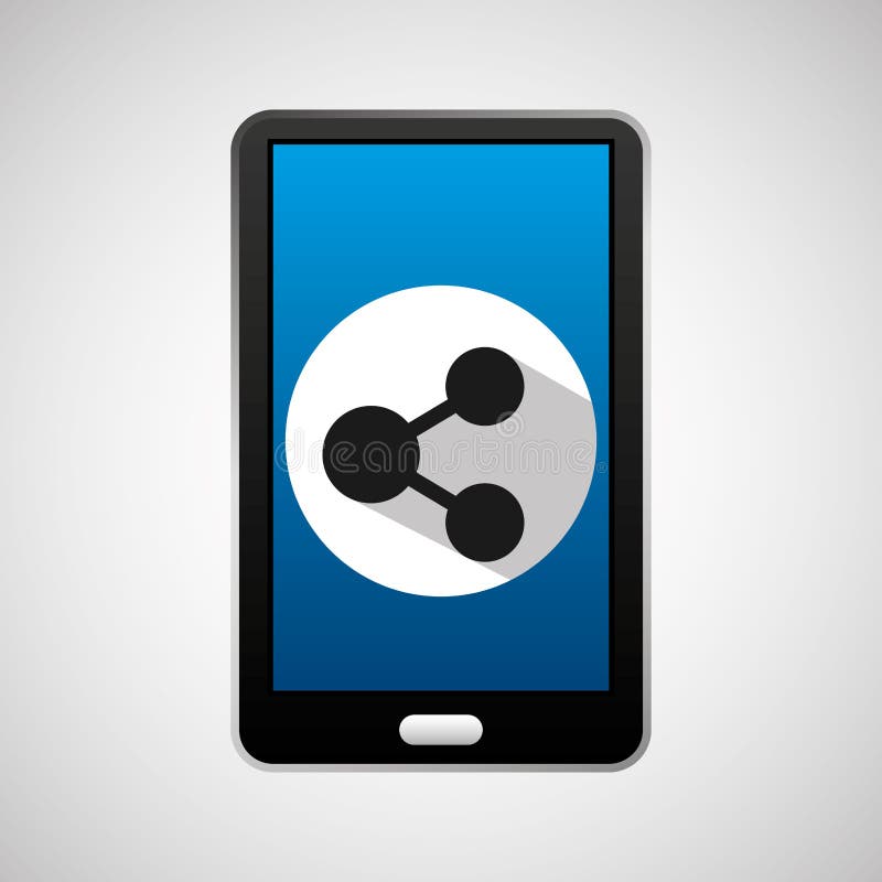 Mobile Phone App Sharing Icon Stock Vector - Illustration of network ...