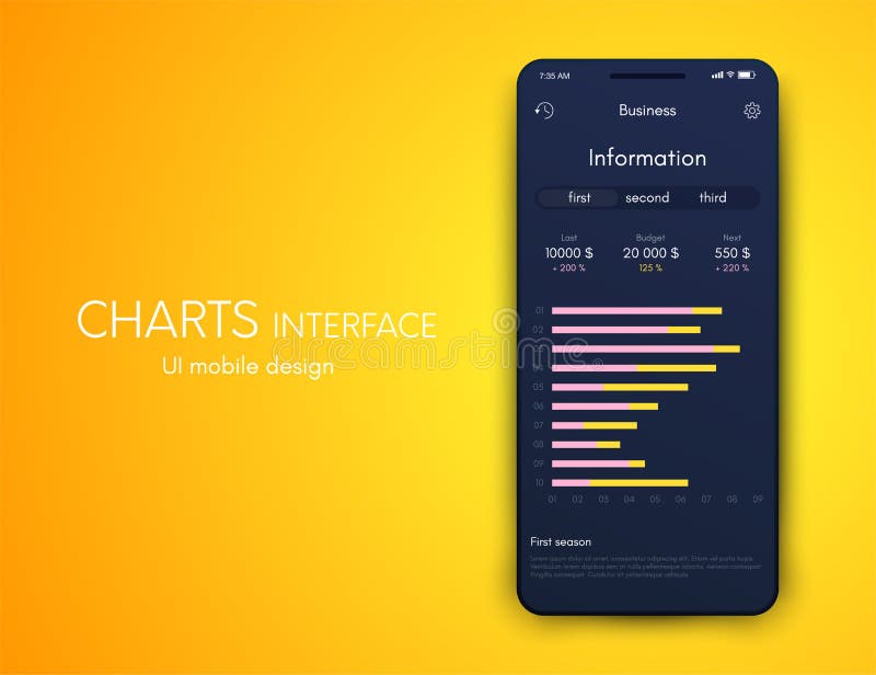 Mobile Phone Application for Analytics. Stock Vector Stock Vector ...