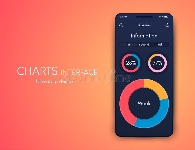 Mobile Phone Application for Analytics. Stock Vector Stock Vector ...