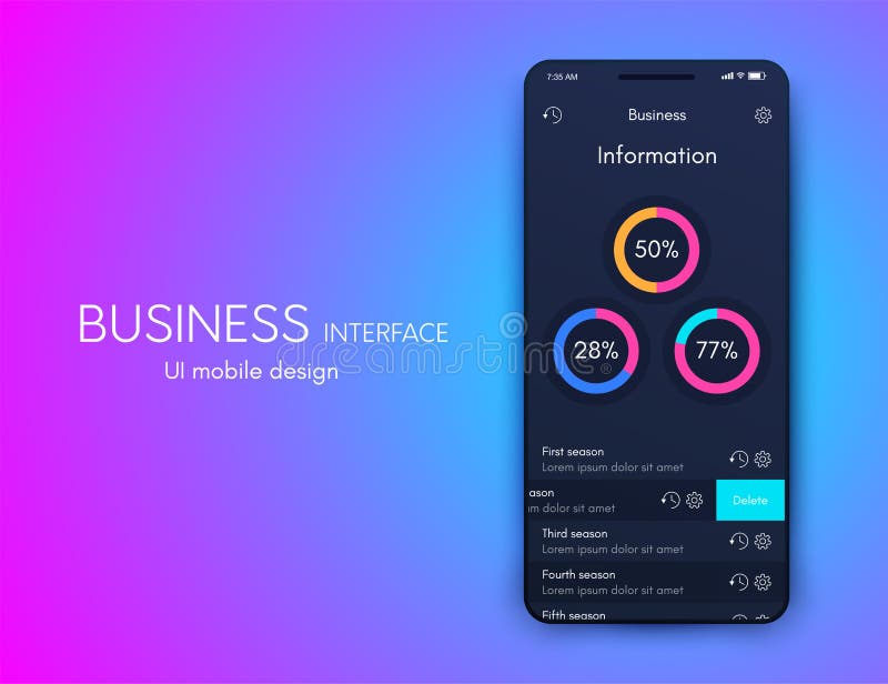 Mobile Phone Application for Analytics. Stock Vector Stock Vector ...