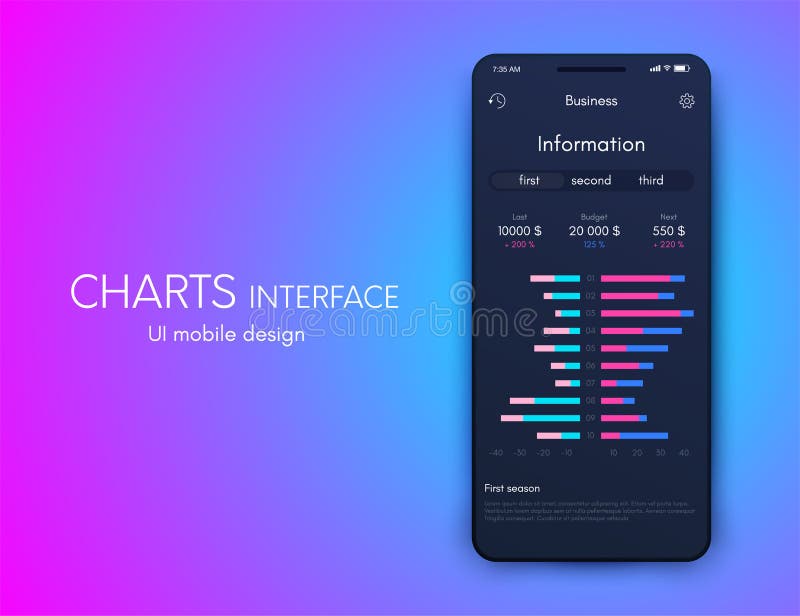Mobile Phone Application for Analytics. Stock Vector Stock Vector ...