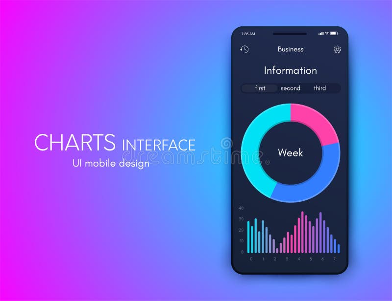 Mobile Phone Application for Analytics. Stock Vector Stock Vector ...