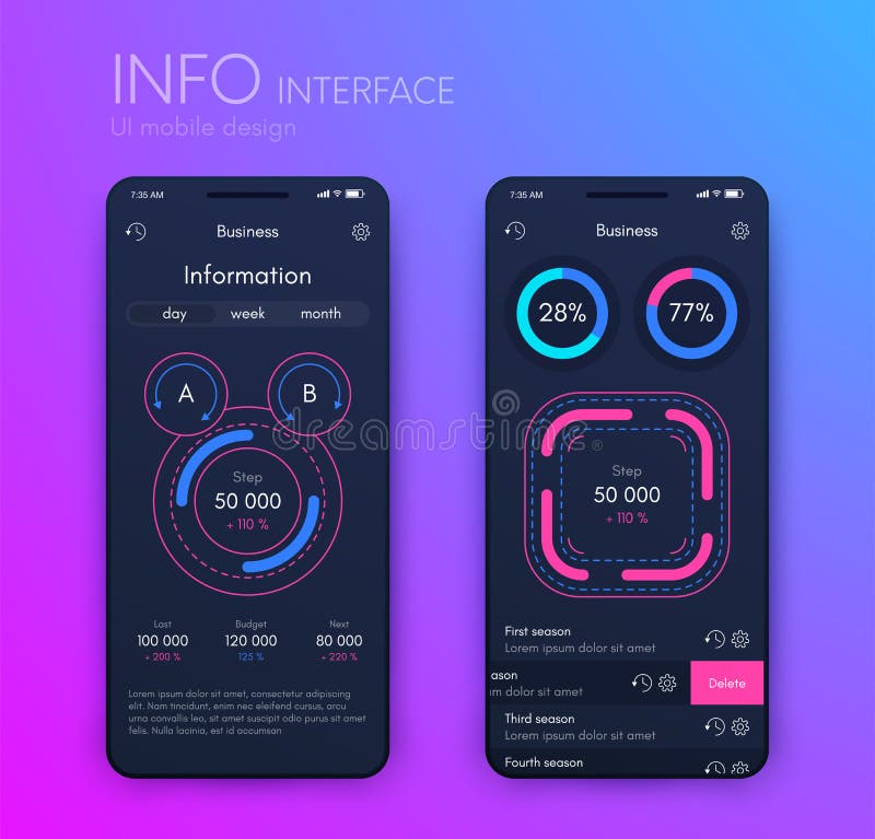 Mobile Phone Application for Analytics. Stock Vector Stock Vector ...